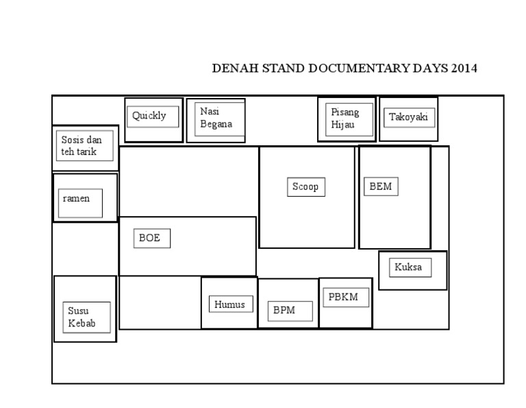 Denah Stand Documentary Days 2014 | PDF | Cooking, Food & Wine