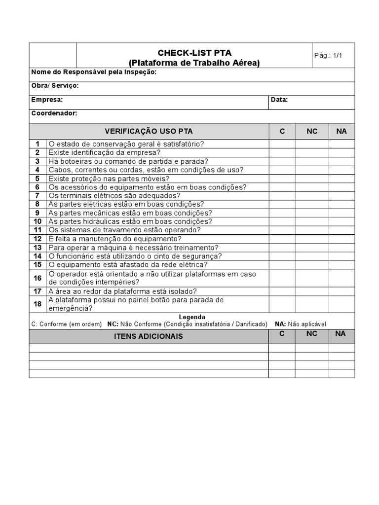 Check List Pta | PDF