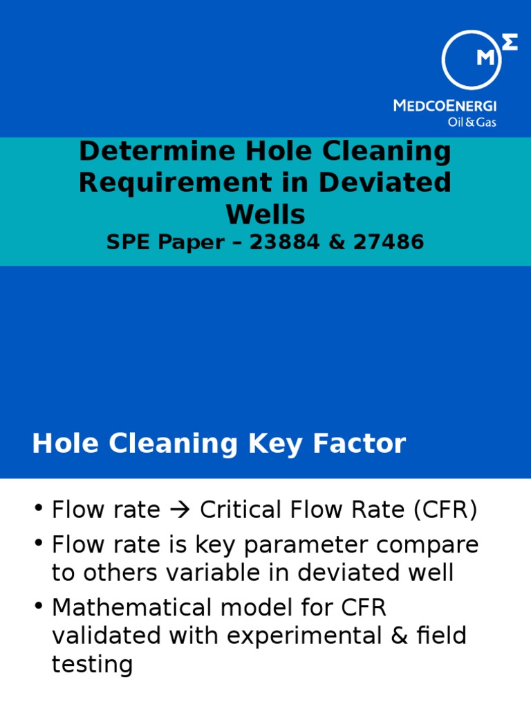 Determine Hole Cleaning Requirement in Deviated Wells | PDF ...