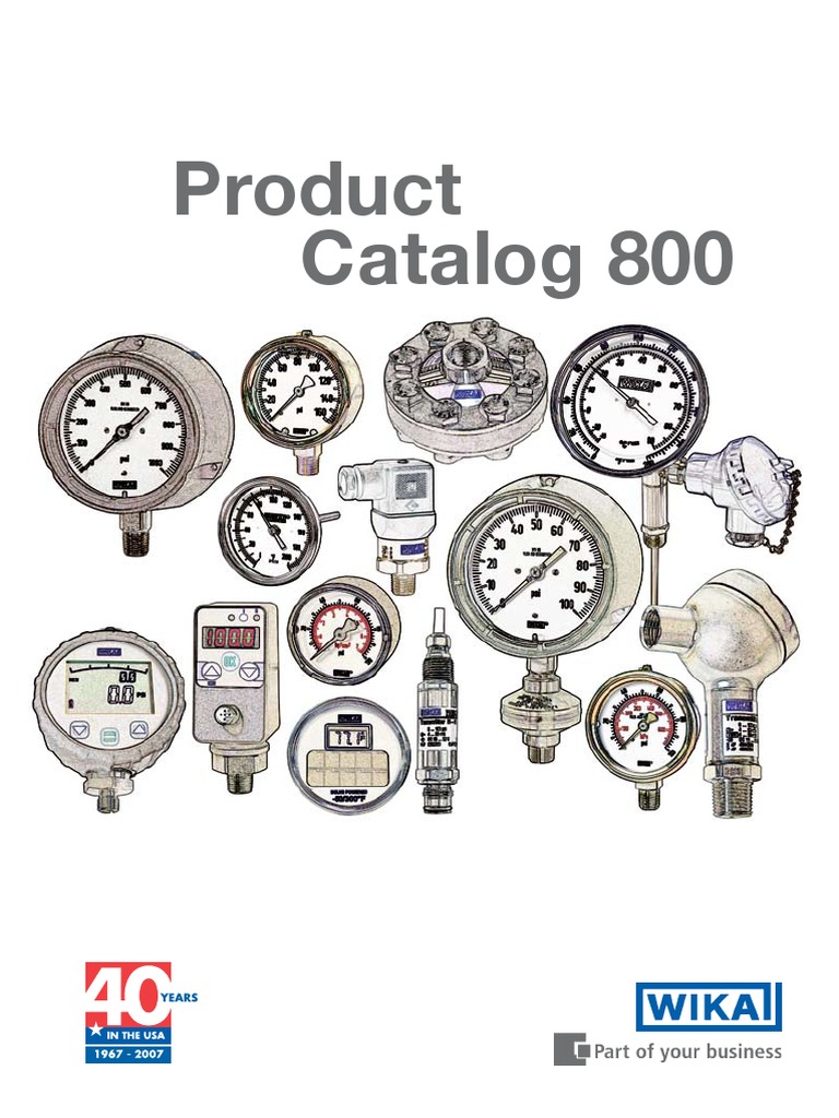 Wika Gauge Catalog | PDF | Sulfur | Pressure Measurement