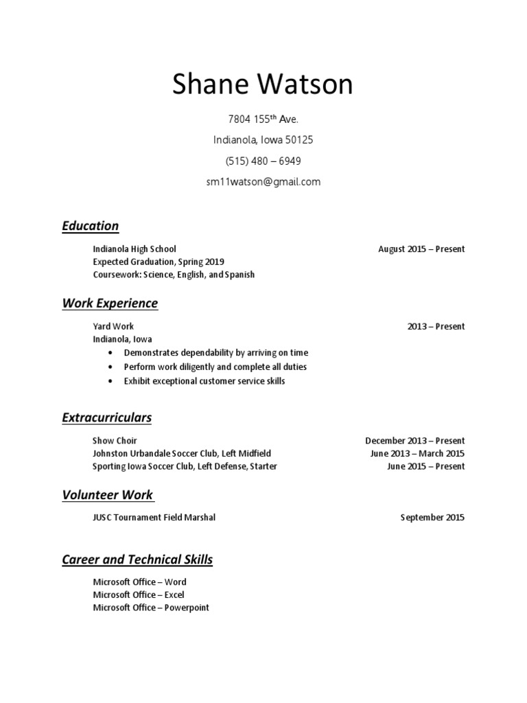 Shane Watson Resume | PDF