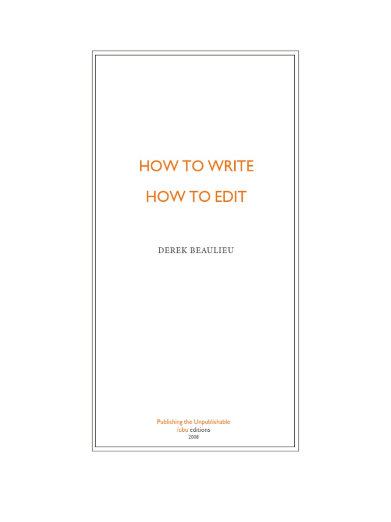 How To Write How To Edit | PDF | Emma (Novel) | Newspaper And Magazine