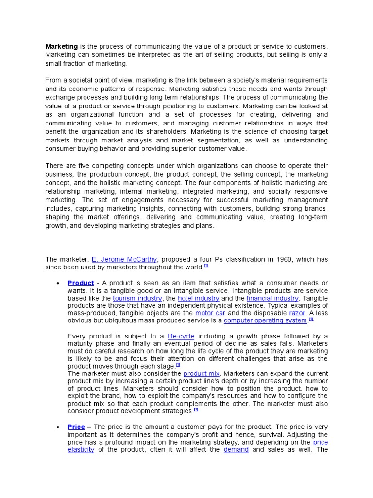 An In-Depth Explanation of McCarthy's Four Ps of Marketing and the ...