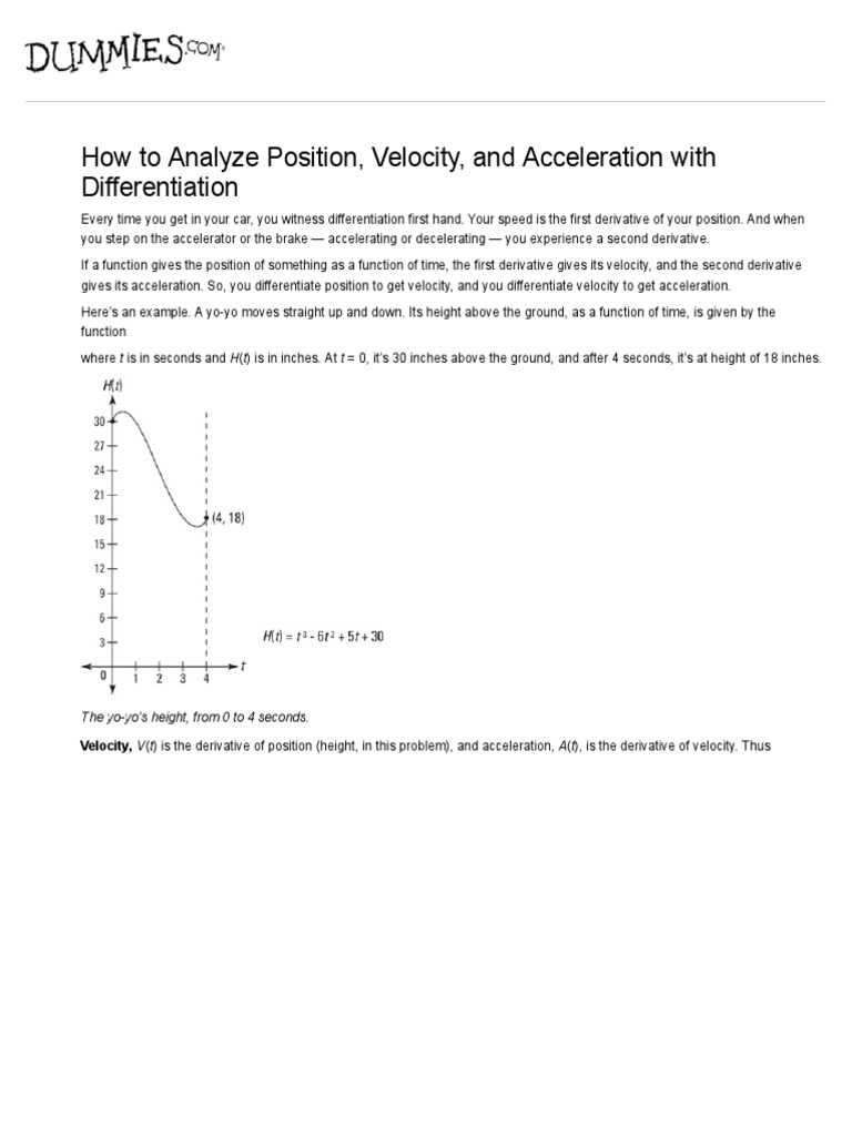 Analyzing Motion: Position, Velocity, Acceleration | PDF | Acceleration ...