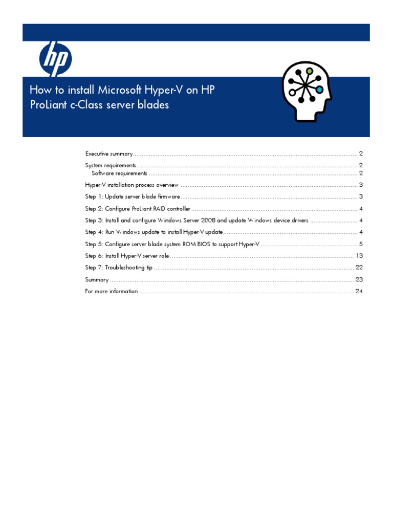 How To Install Microsoft Hyper-V On HP ProLiant C-Class Server Blades ...