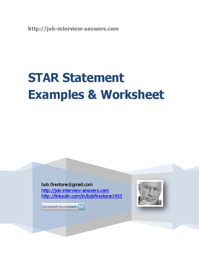 STAR Statements For Job Interview | PDF | Job Interview | Competence ...