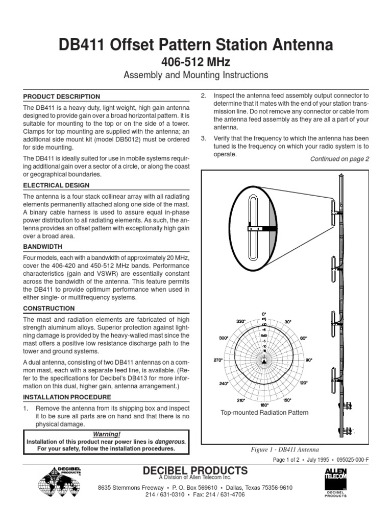 Quasi-Omni - DB411 Offset Pattern Station Antennas | PDF | Antenna ...