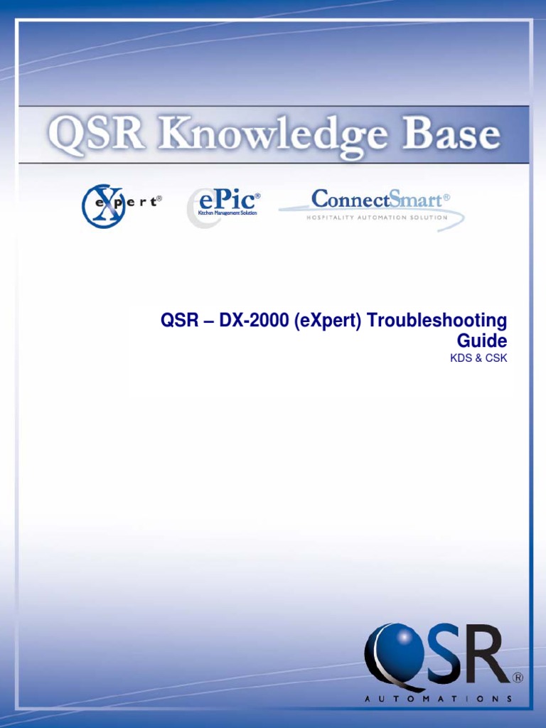 QSR - DX2000 Troubleshooting Guide | PDF | Ip Address | Computer Network