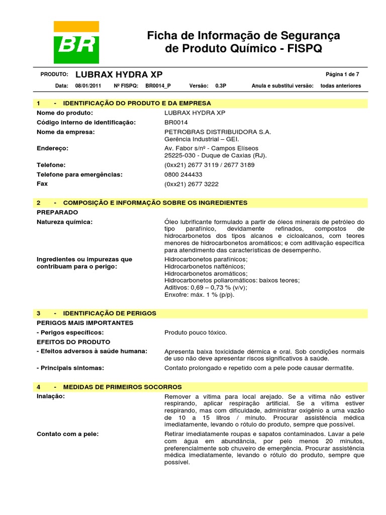Ghe-24 Fispq Lubrax Hydra XP 68 | PDF | Oxigênio | Combustão