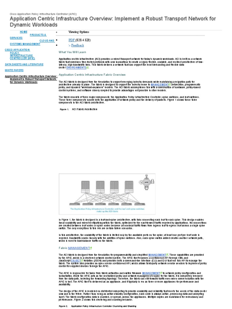 Cisco Application Centroc Infrastructure - White Paper | PDF | Cloud ...