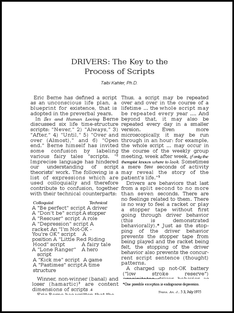 Drivers | PDF | Psychotherapy | Psychology