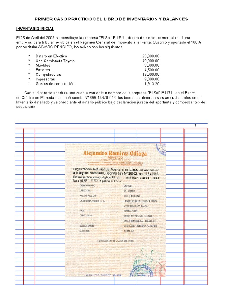 Inventario Inicial | PDF | Finanzas y dinero