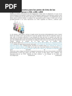 Códigos de Reseteo para Tintas de La Impresora EPSON L800 | PDF