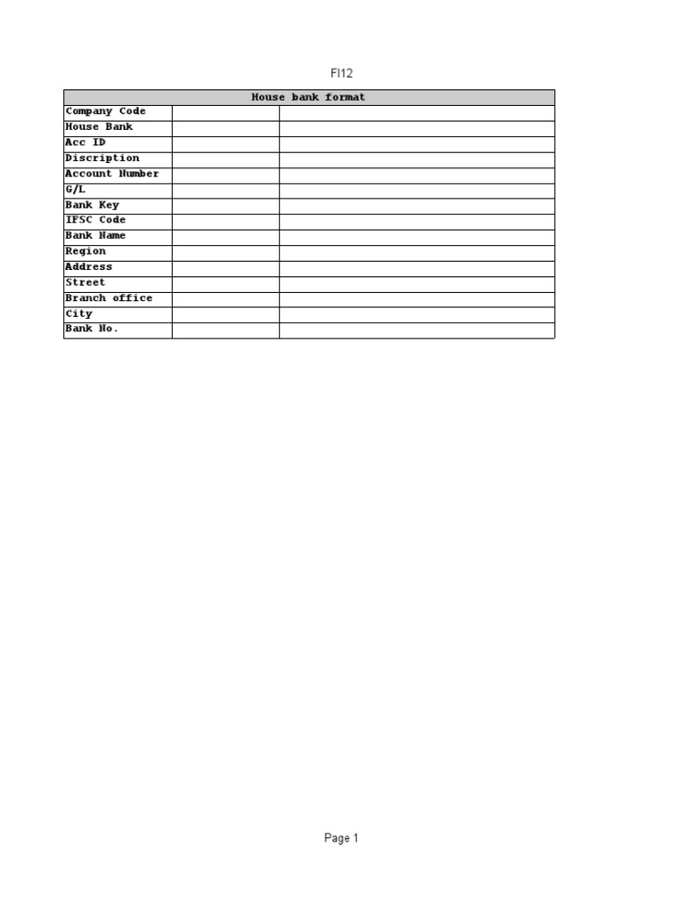 House Bank Format | PDF