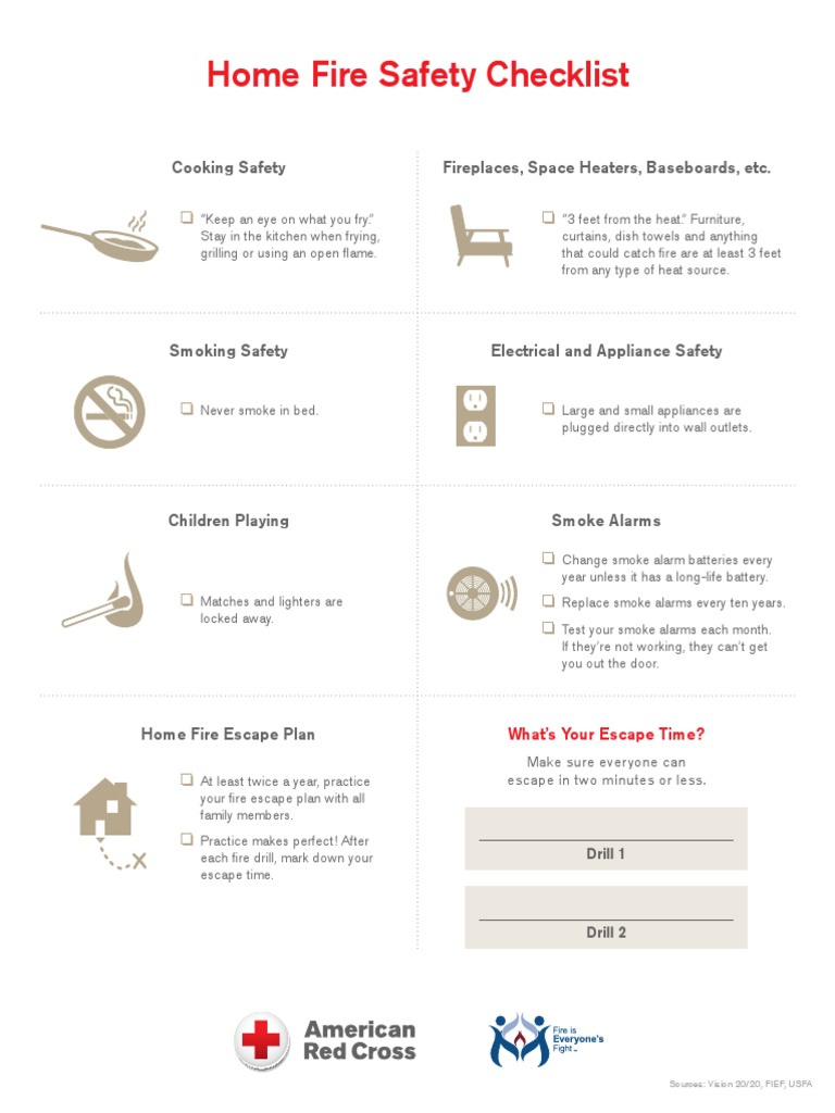 Fire Safety Checklist (American Red Cross) | PDF | Incendios | Peligros