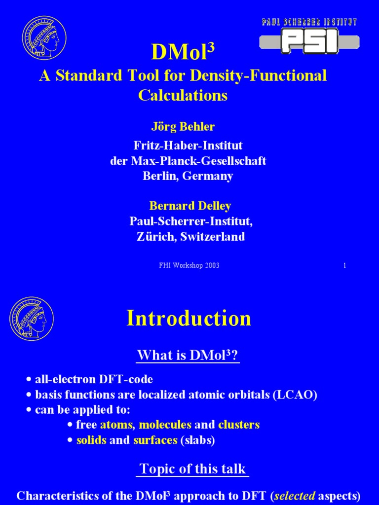 DMol 3 | PDF | Density Functional Theory | Condensed Matter Physics
