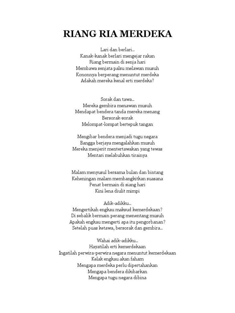 Sajak Merdeka | PDF | Seni