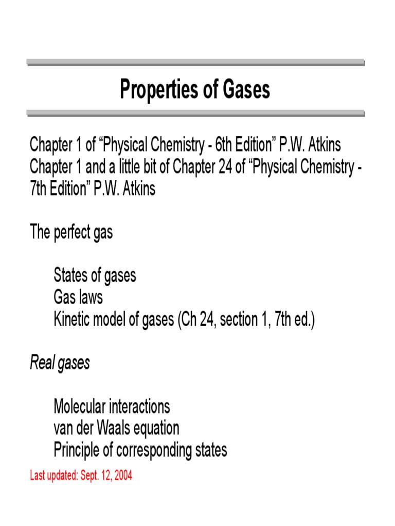 01 - Properties of Gases | PDF | Gases | Pascal (Unit)
