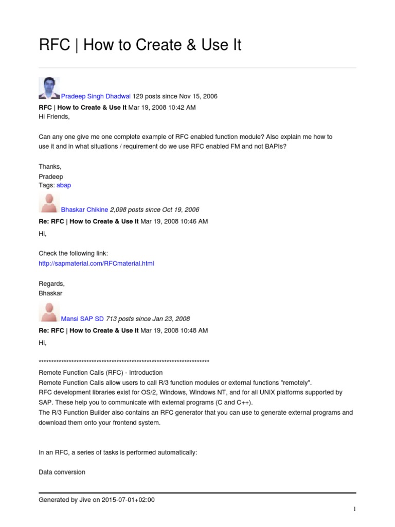 RFC & How To Create & Use It | PDF | Parameter (Computer Programming) | Subroutine