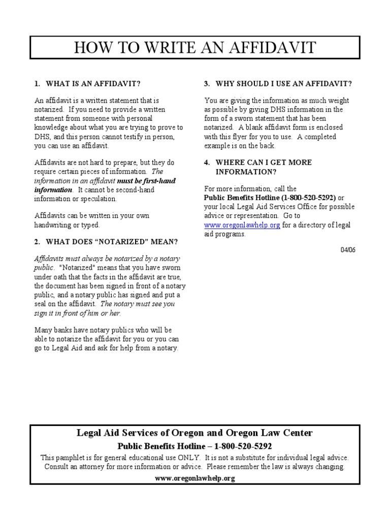 How to Write an Affidavit | Notary Public | Affidavit
