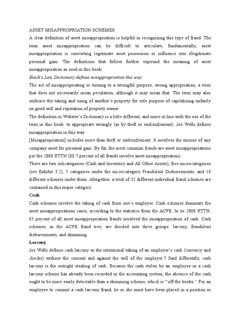 Understanding Asset Misappropriation | PDF | Embezzlement | Fraud