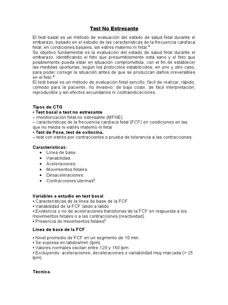 Test No Estresante | PDF | El embarazo | Ciencias de la Salud