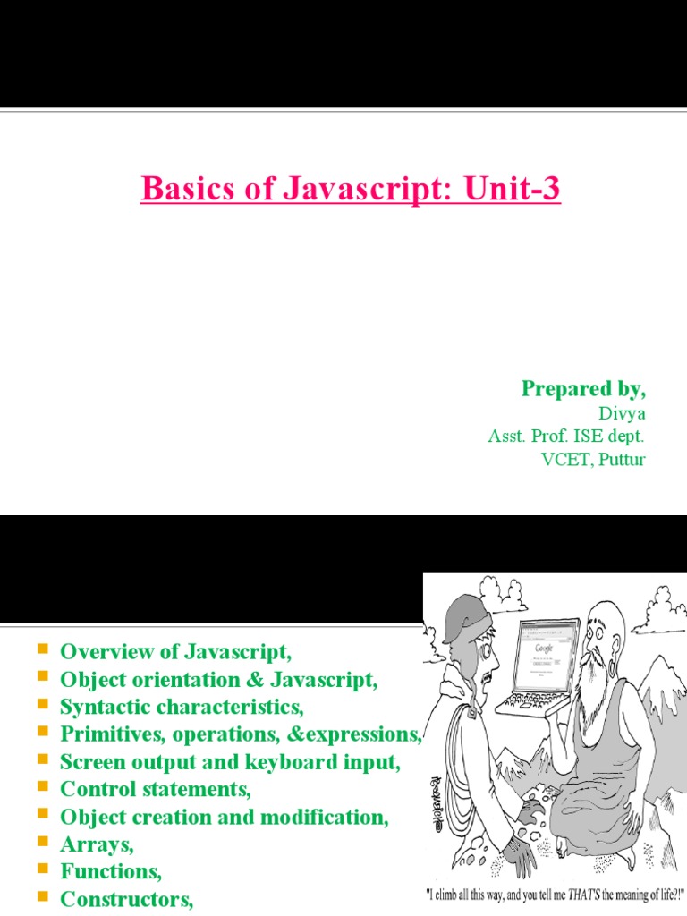 Unit3 Basics Of Javascript Pdf Java Script Parameter Computer Programming