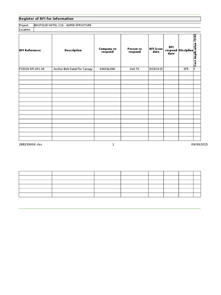 p15036 Reg S 001 00 Rfi Register | PDF