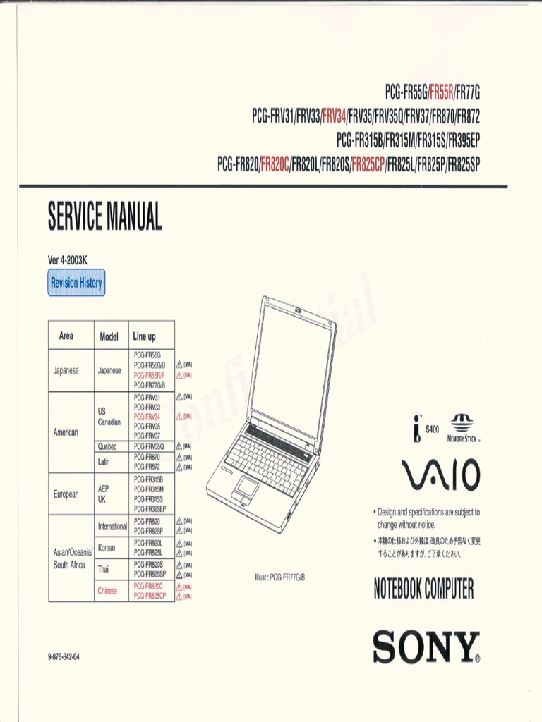 Sony Vaio Notebook Con Diagramas | PDF | Graphics Processing Unit ...