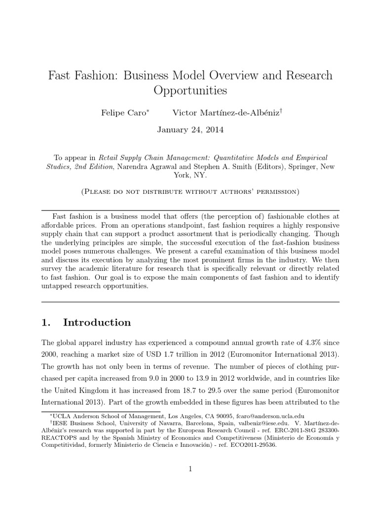 Fast Fashion Business Model Insights | PDF | Business | Lifestyle
