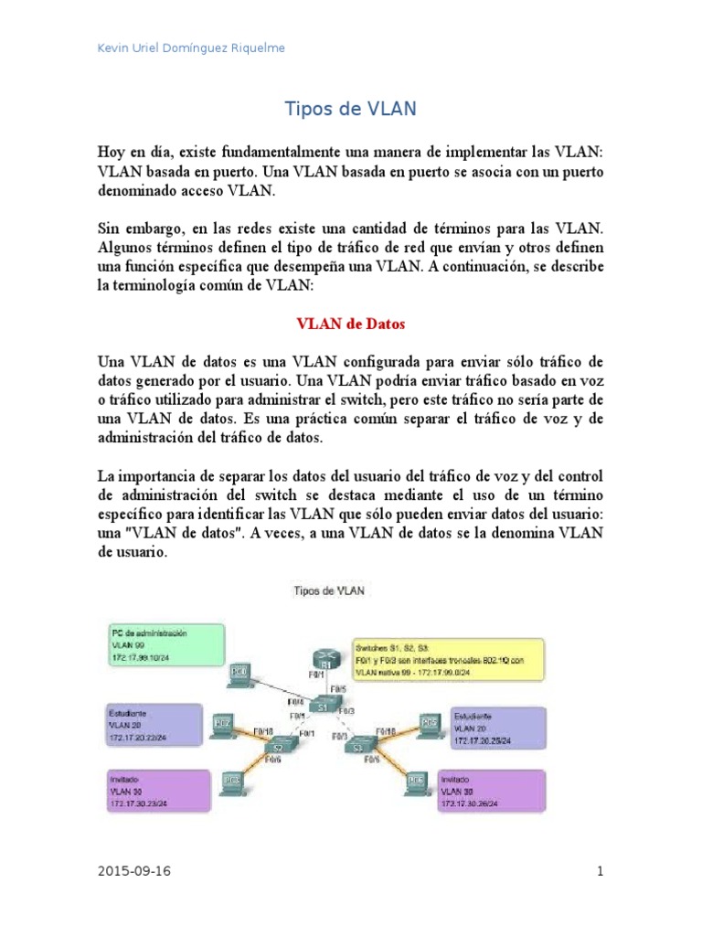 Tipos de VLAN | PDF | Arquitectura de internet | Estándares informáticos