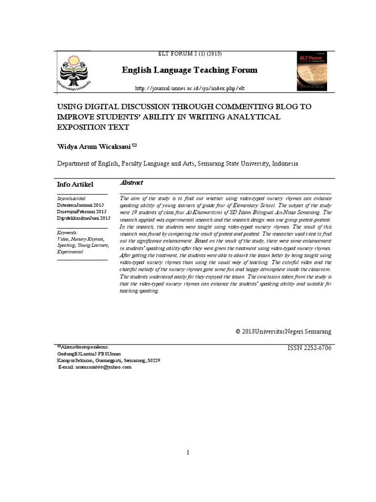 English Language Teaching Forum | PDF | Fluency | Vocabulary