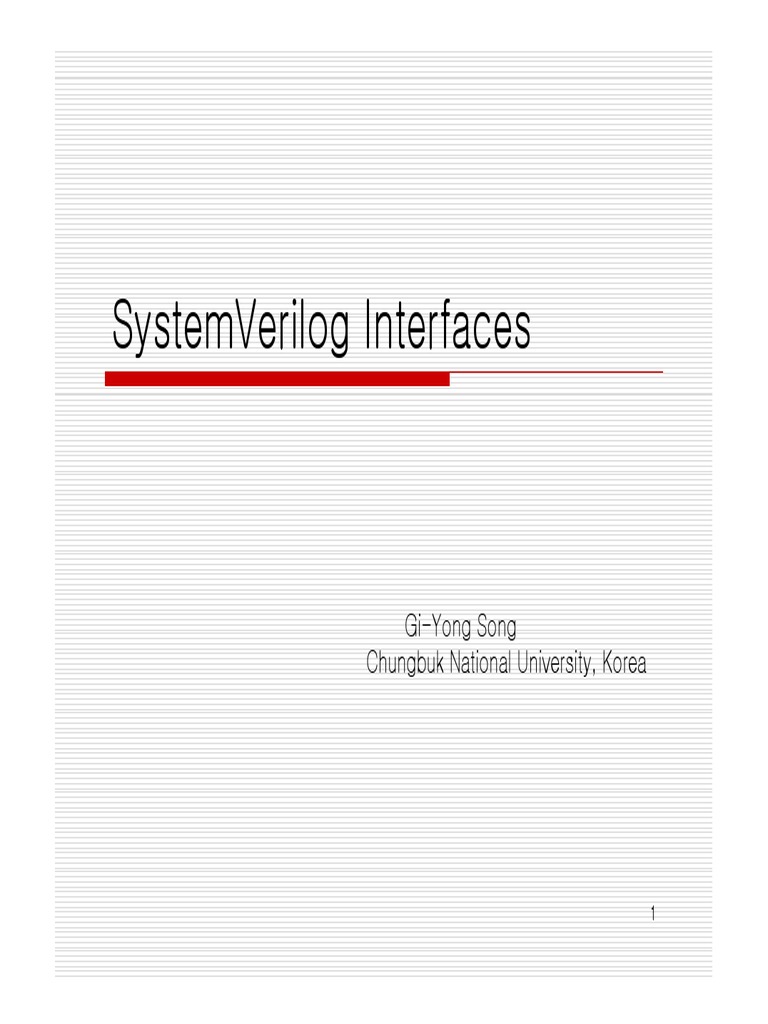 SystemVerilog Interface | PDF | Interface (Computing) | Areas Of Computer Science