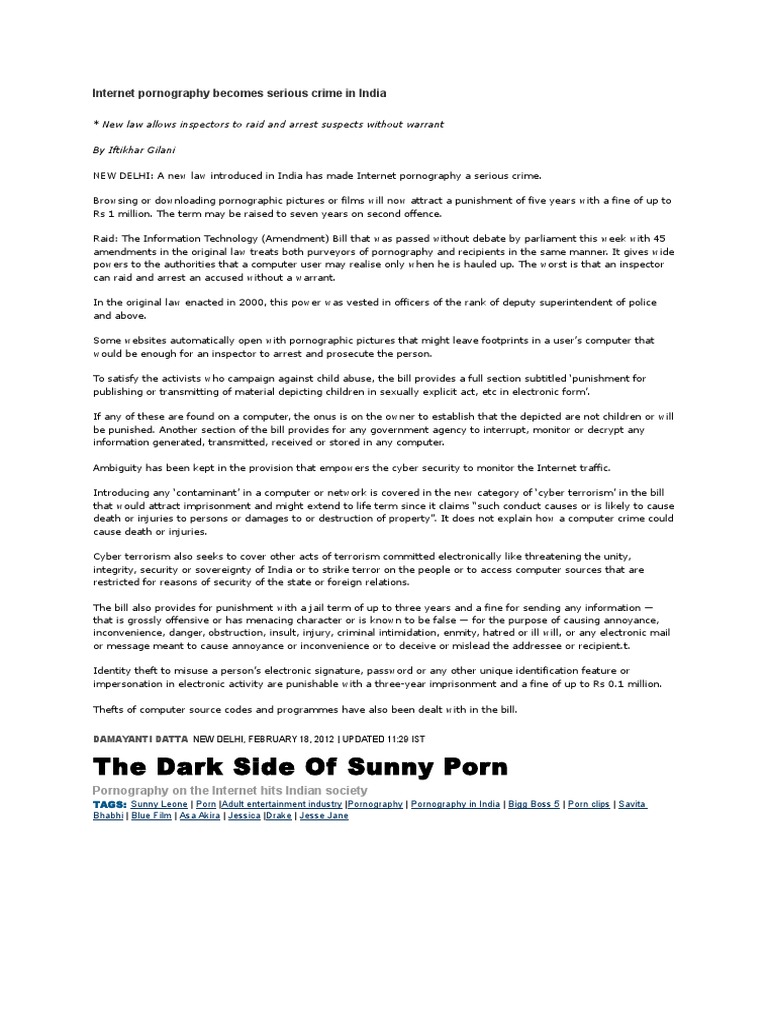 Cyber Pornography - Articles | PDF | Obscenity | Child Pornography