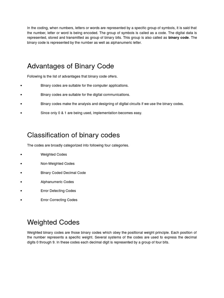 An In-Depth Explanation of Binary Codes: Their Types, Applications, and ...