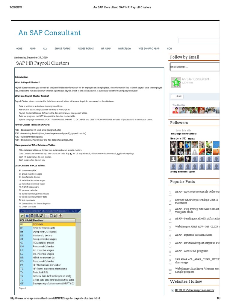 SAP HR Payroll Cluster Overview | PDF | Payroll | Databases