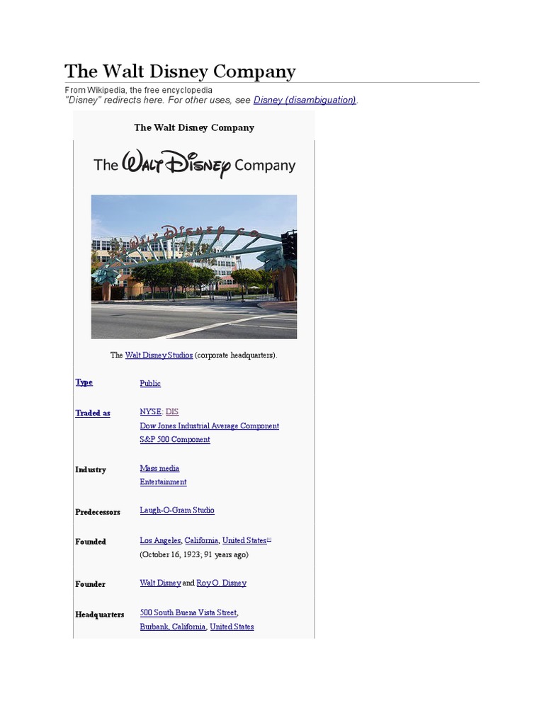 Walt Disney | PDF | The Walt Disney Company | Walt Disney Parks And Resorts
