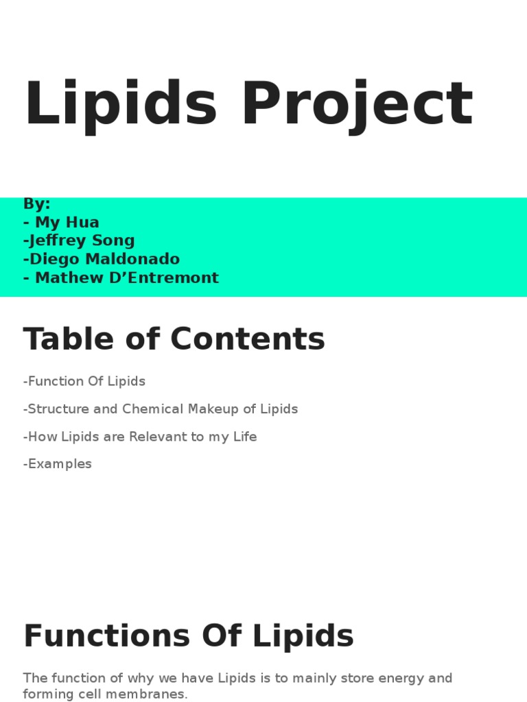 Lipids Project 1 | PDF | Lipid | Membrane Biology