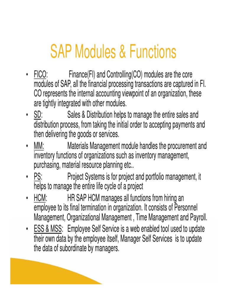 SAP Modules | PDF