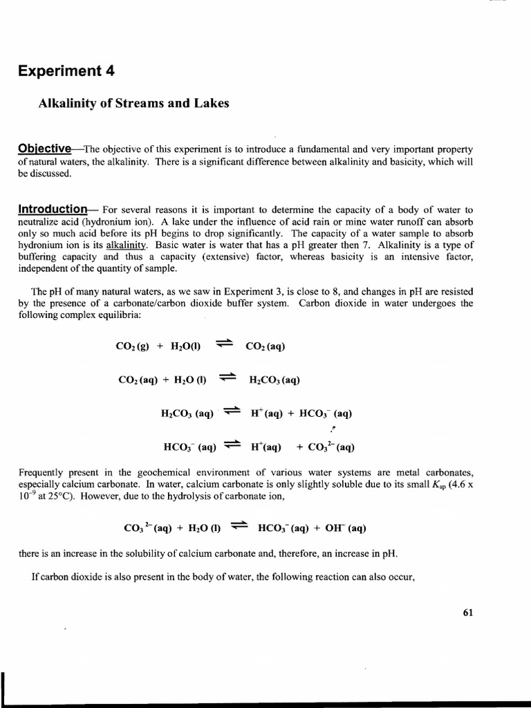 Alkalinity Experiment | PDF | Alkalinity | Titration