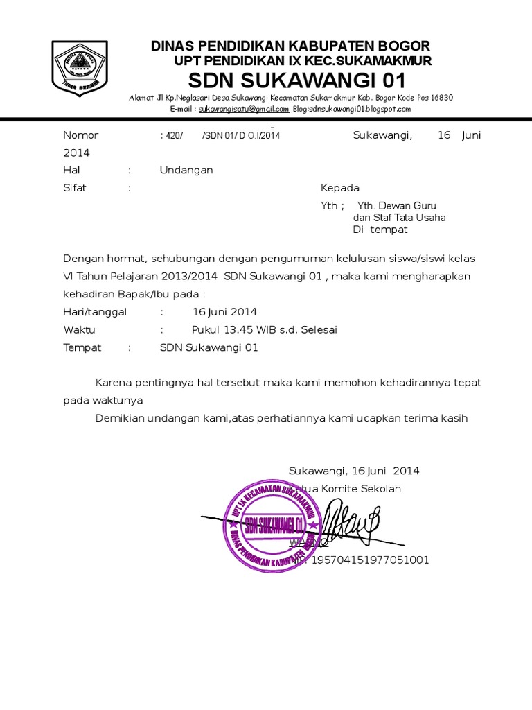 Undangan Rapat Kelulusan 2014 | PDF