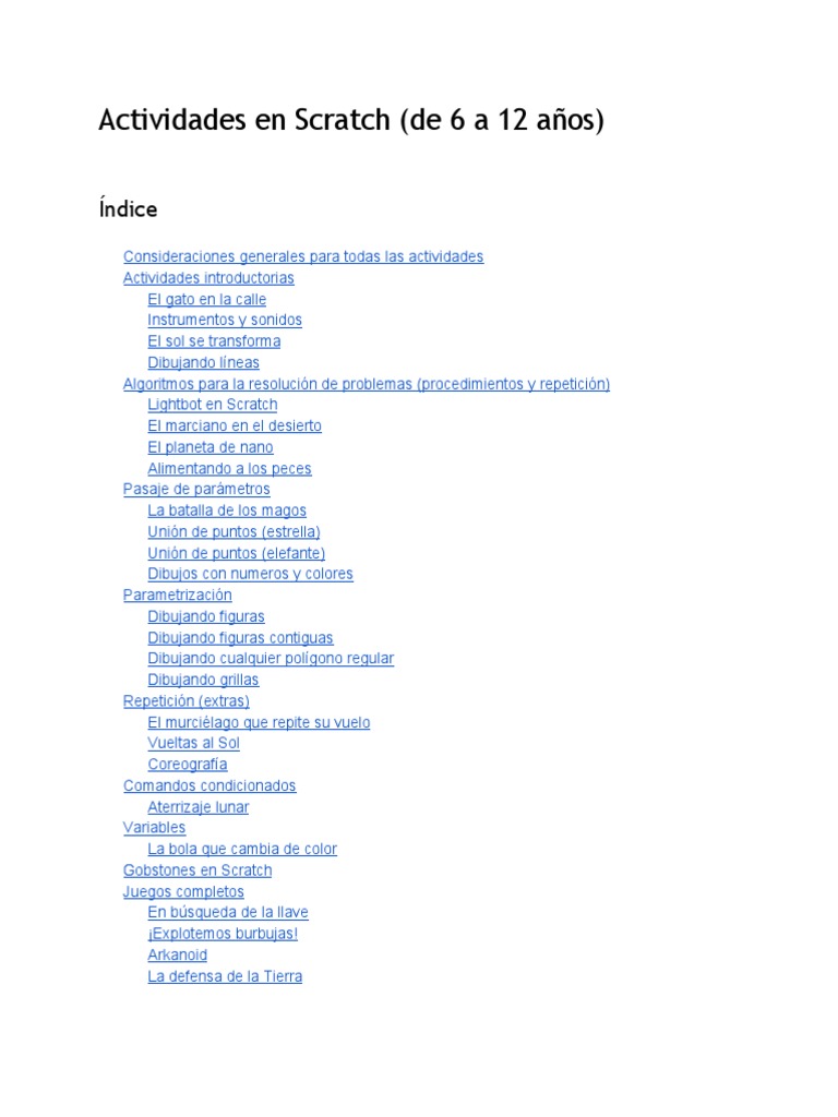 Actividades Scratch para Niños | PDF | Scratch (lenguaje de ...