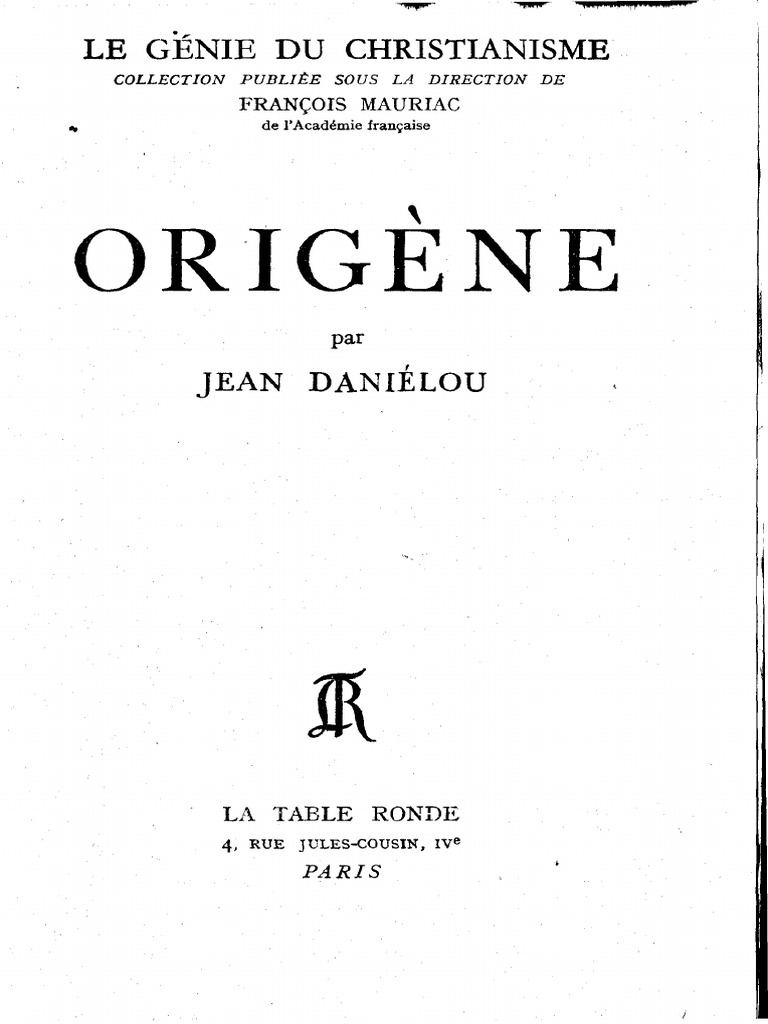 Jean Daniélou - Origène PDF | PDF