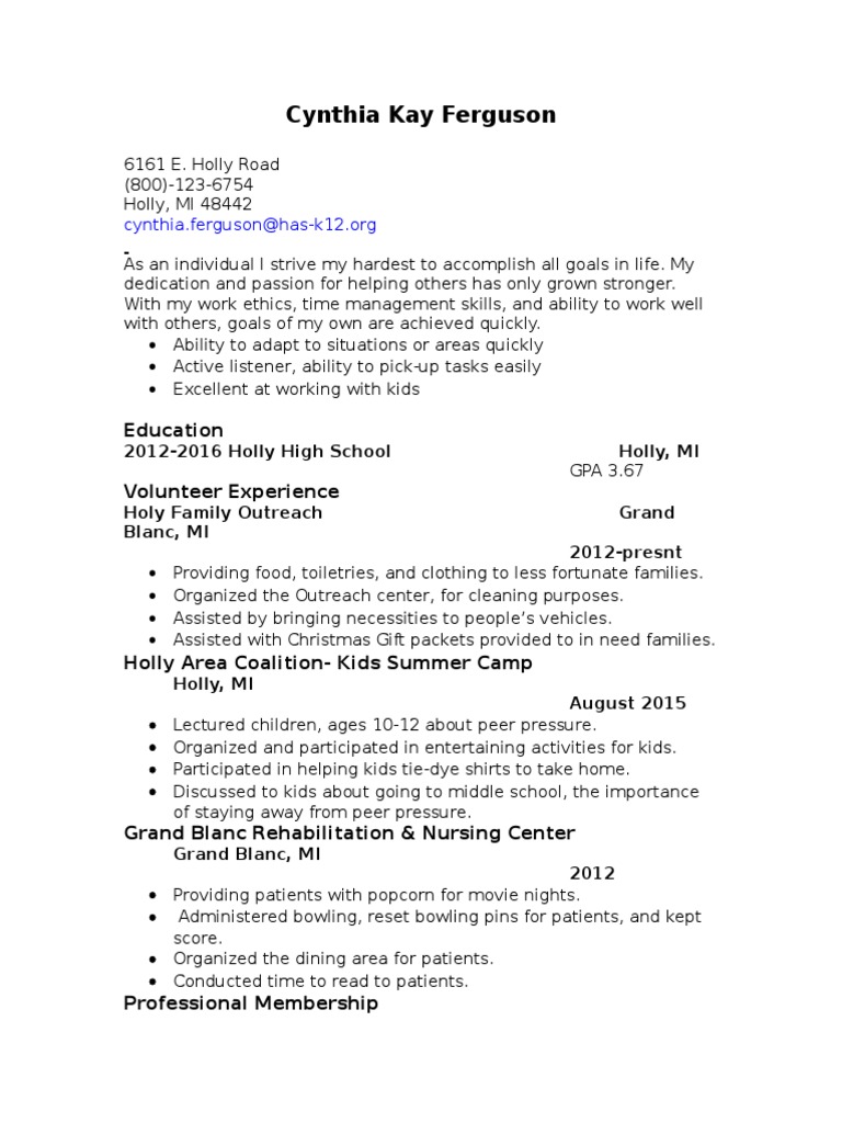 Resume1 2 | PDF | Wellness