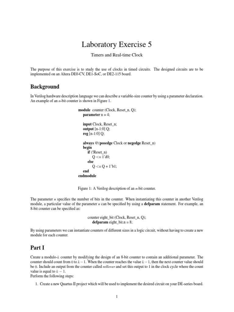 Lab5 Verilog | PDF | Parameter (Computer Programming) | Digital Electronics