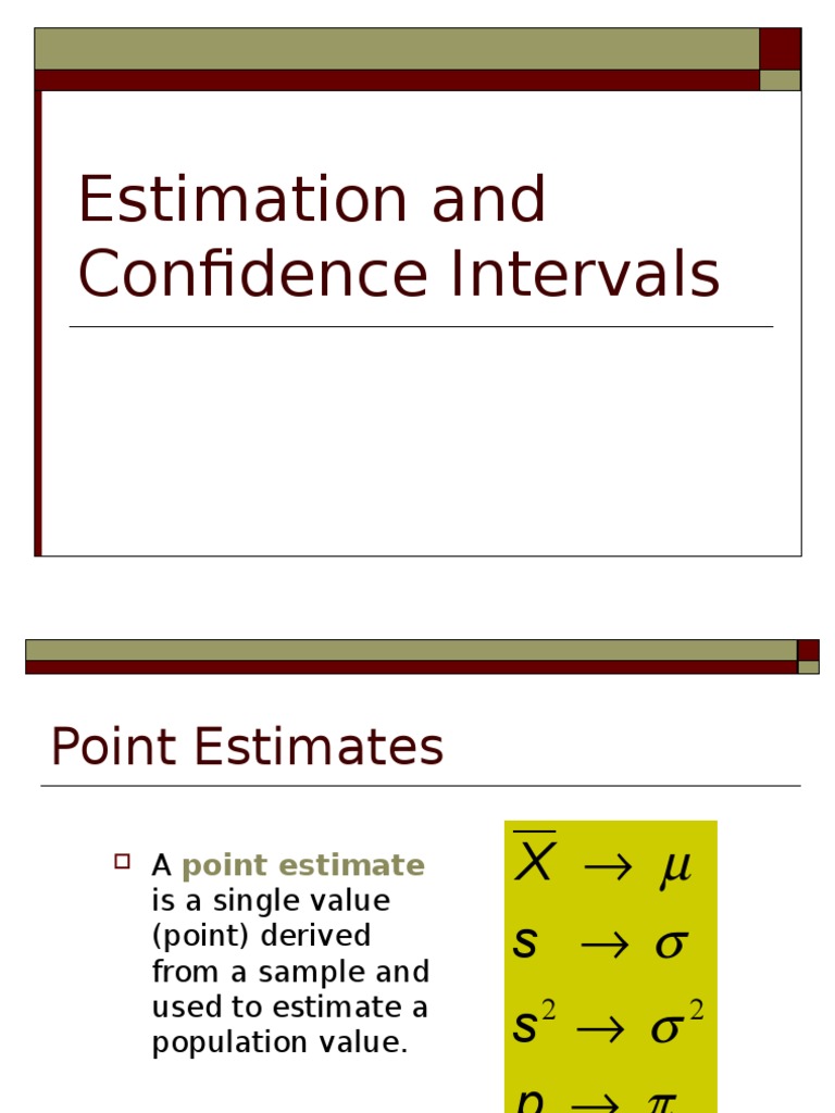 Estimating Population Values: A Guide to Point Estimates, Confidence ...