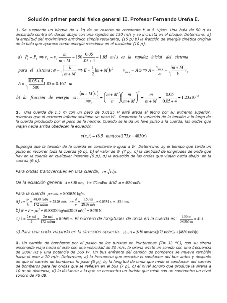 Examen Física | PDF | Olas | Frecuencia