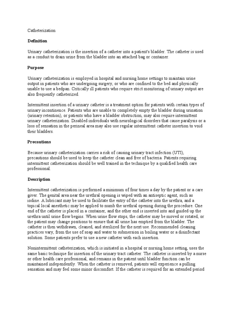 Catheterization & Cystoclysis | PDF | Urinary Incontinence | Urinary ...