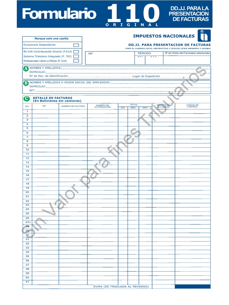 Formulario 110 | PDF | Contribuyente | Business