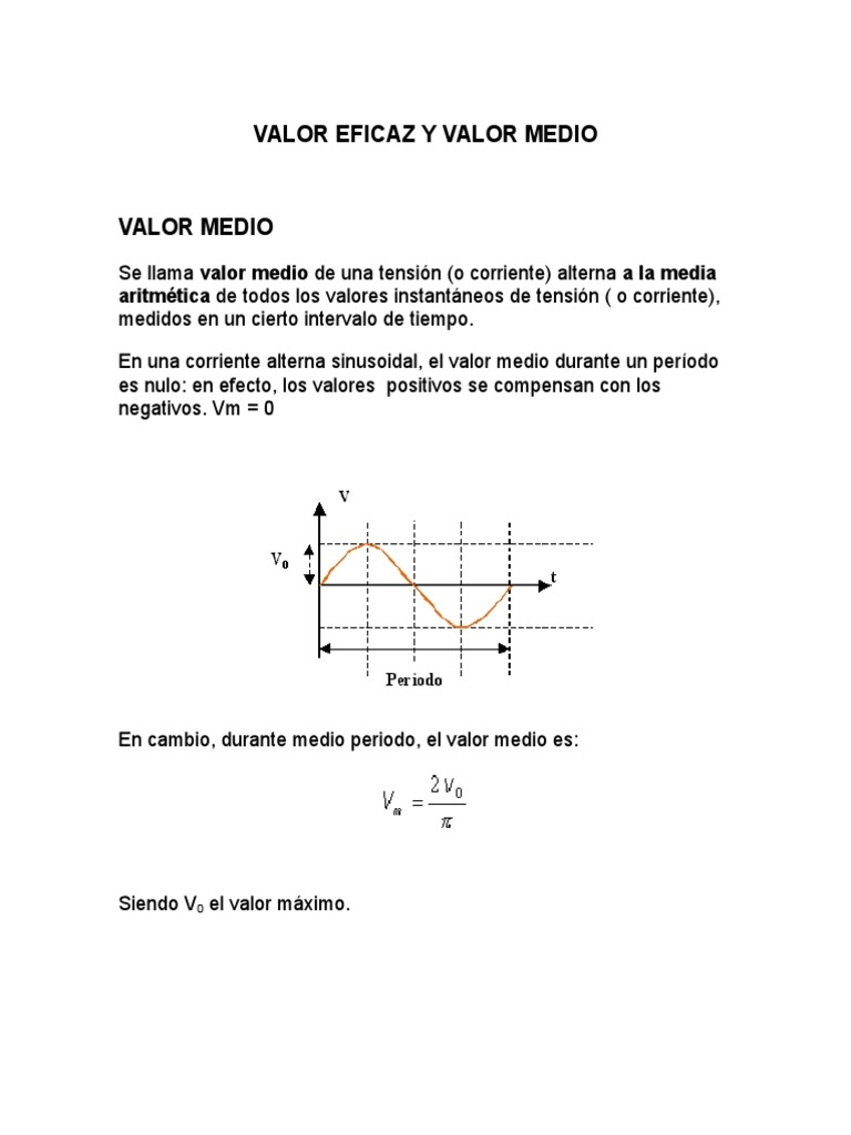 Valor Eficaz y Valor Medio | Rectificador | Poder (Física) | Prueba ...